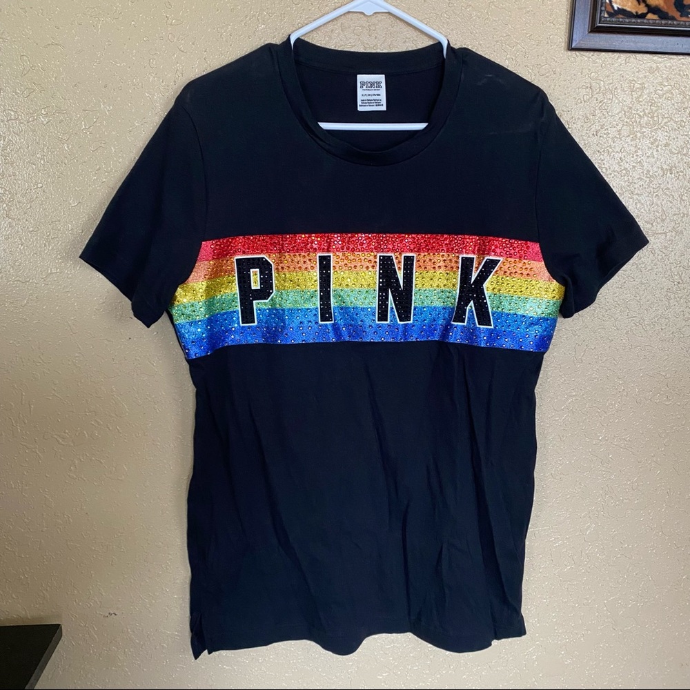Pink Victoria’s Secret Pride Rhinestone Shirt - Gem